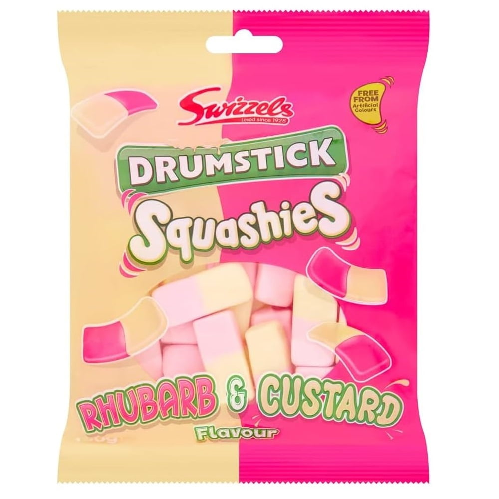 Swizzels Drumstick Squashies Rhubarb & Custard Flavour Sweets 120g ...