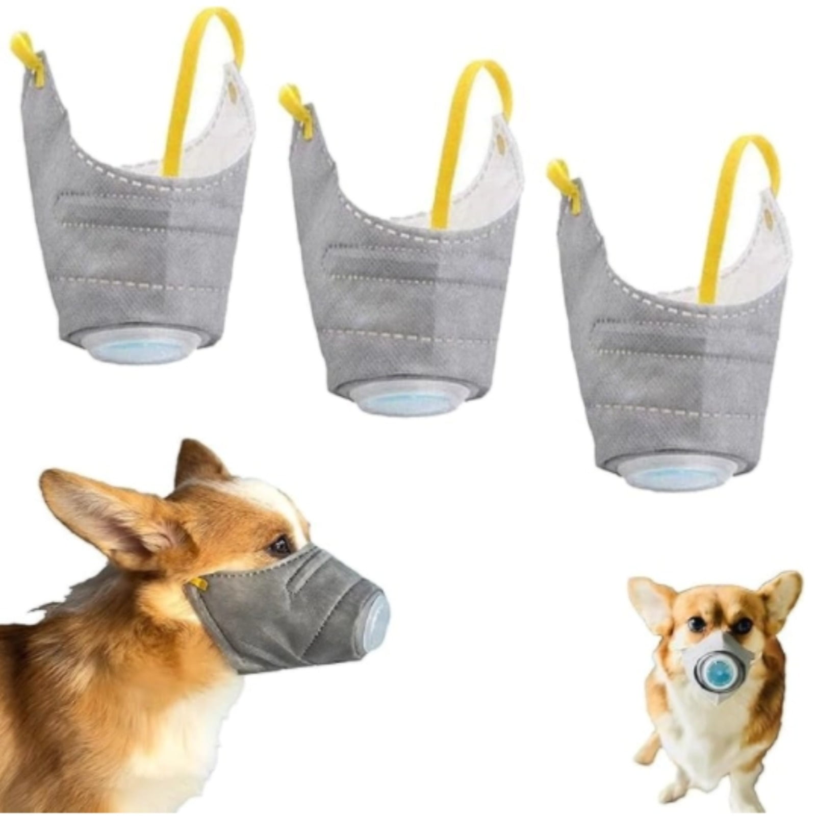 SwoHaoen Dog Anti Pollution Mask - 3PCS Reusable Gas Mask with Filter ...