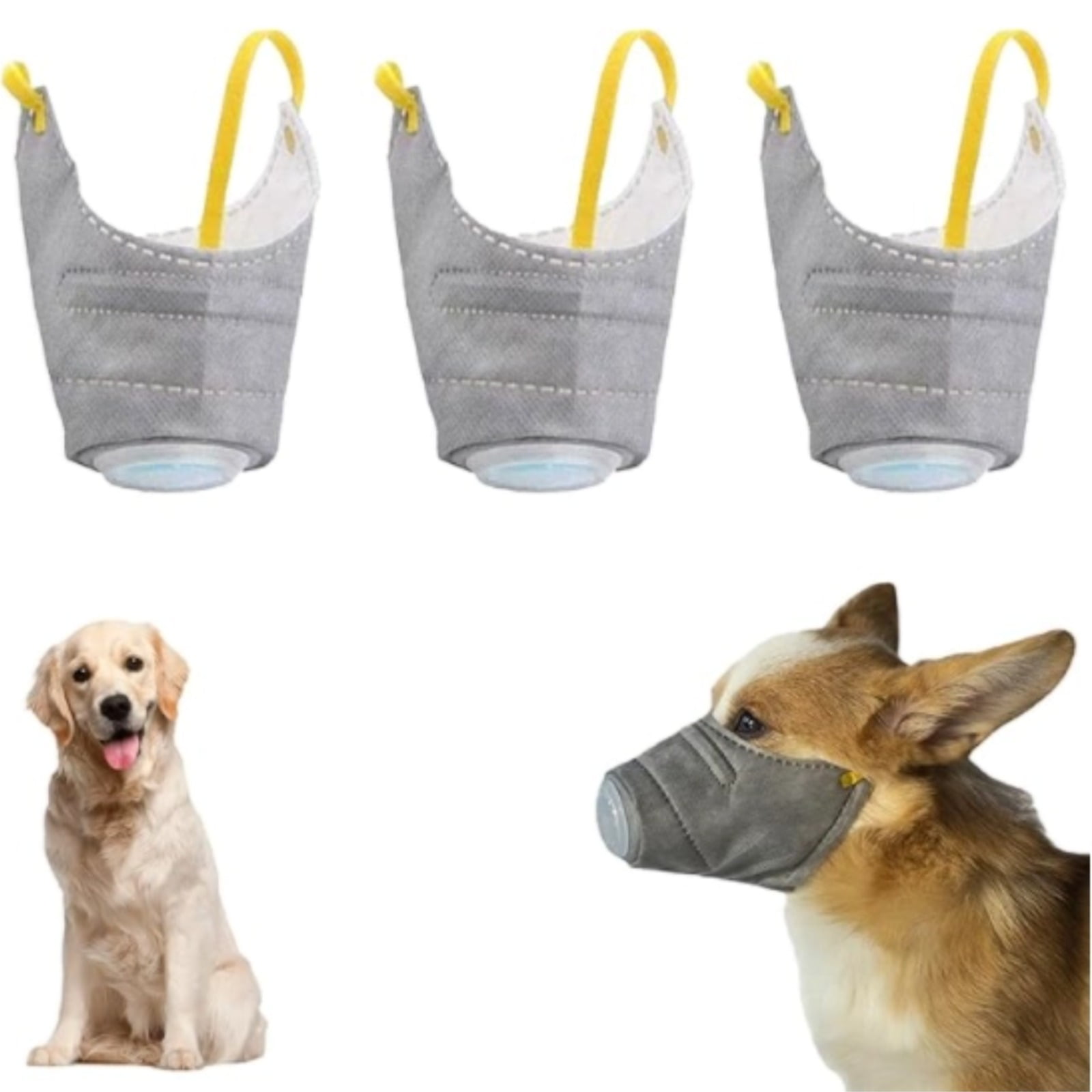 SwoHaoen Dog Mask 3 PCS, Adjustable Reusable Respirator Mask Air Filter ...