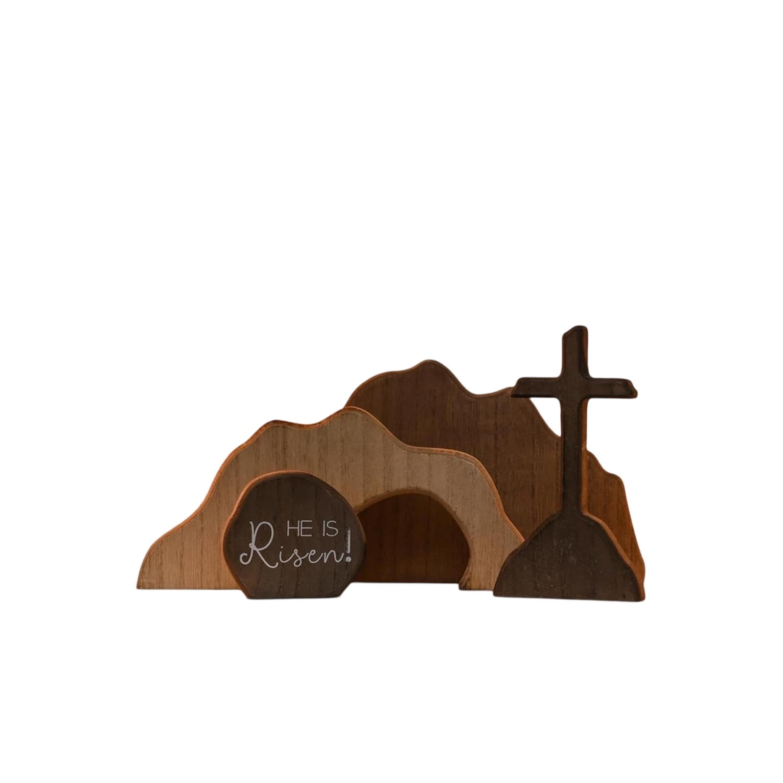 SwoHaoen Empty Tomb Easter Scene and Cross Decoration, Wood Easter ...