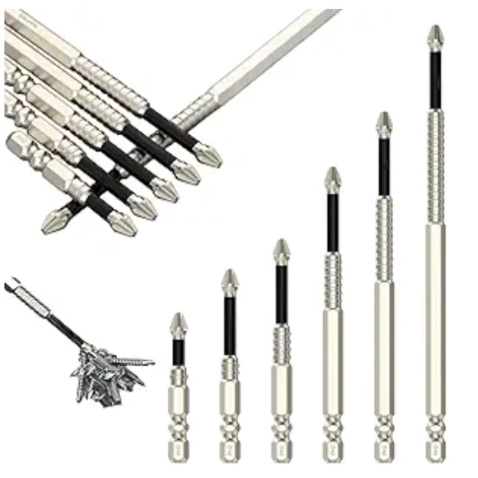 Swohaoen High Magnetic Drill Bits Set 6pc Phillips Screwdriver Bits