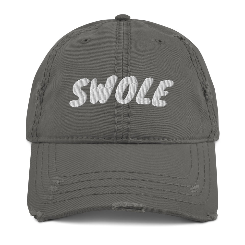 Swole Distressed Dad Hat (Charcoal Grey) - Walmart.com