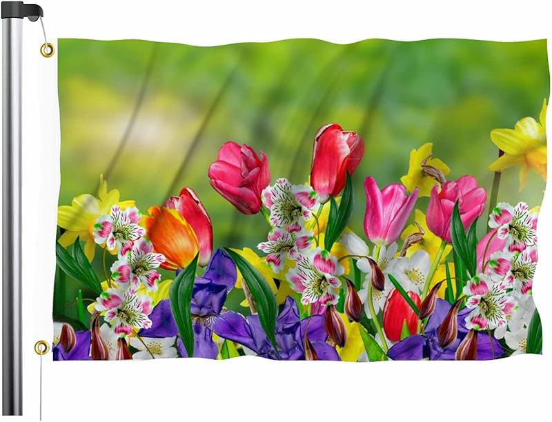 Swono Colorful Butterfly 3x5 Flag Watercolor Garden Flower Spots ...