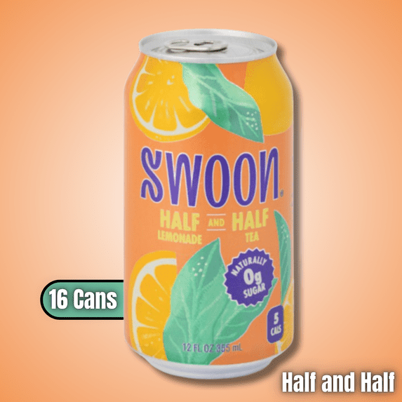 Swoon Zero Sugar Half & Half Iced Tea and Lemonade, 12 fl oz Cans, 16 ...