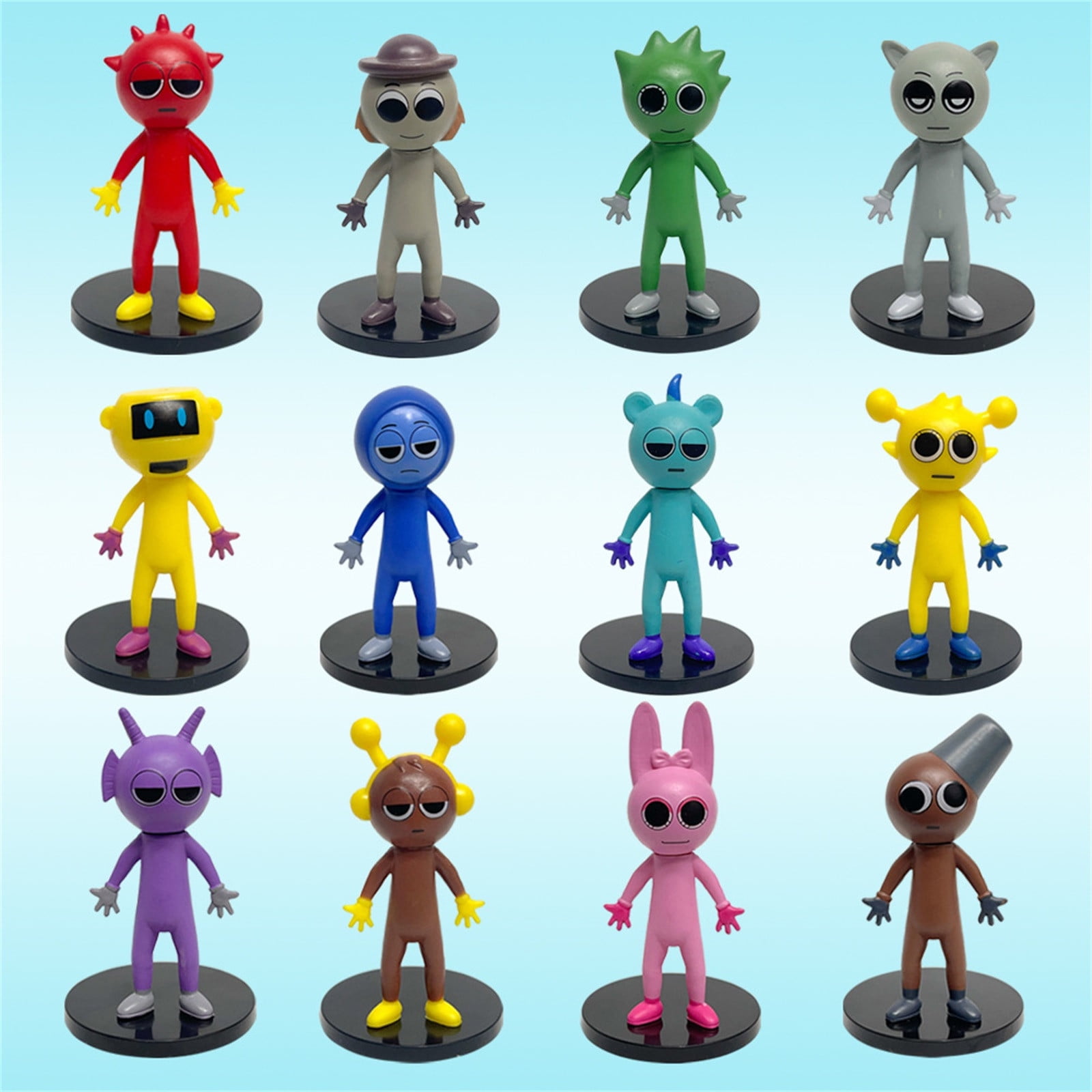 Swooo 12 PCS Exquisite Sprunki Action Figures, Attractive Rhythm Box ...