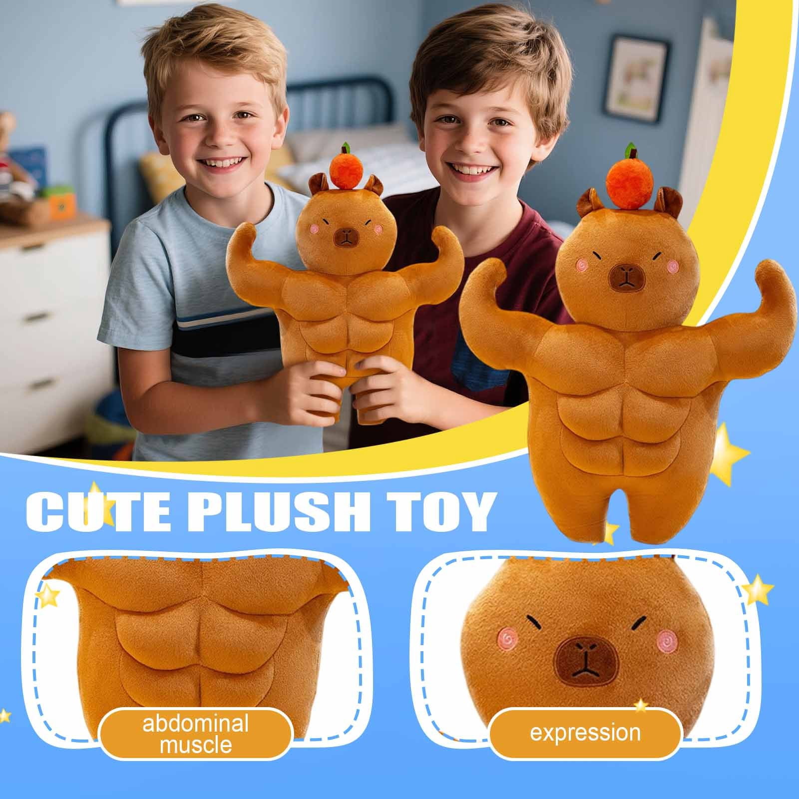Swooo 14.2 INCH Cute Abdominal Muscle Capybara Plush Doll, Lovely ...