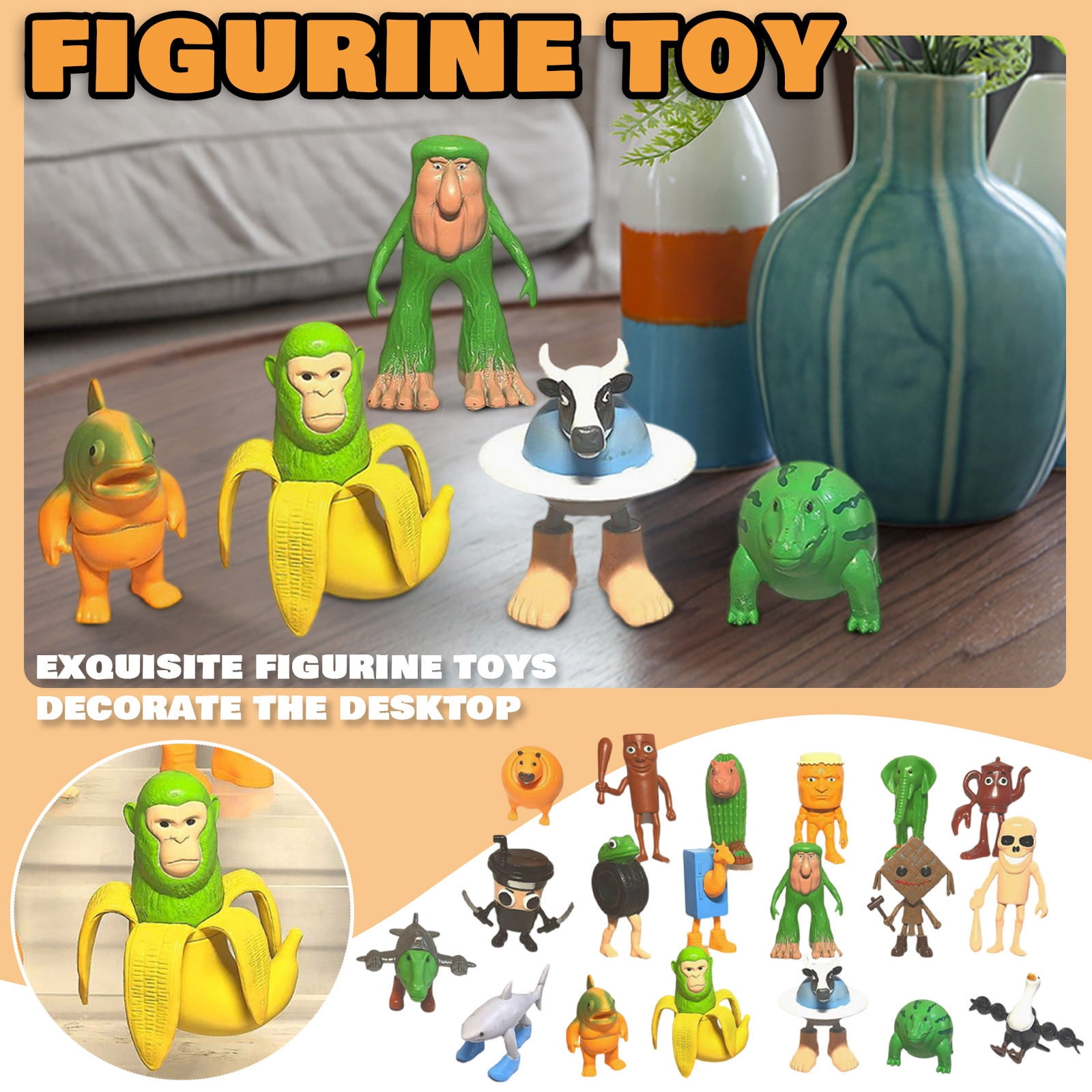 Swooo 19 PCS Exquisite Italian Brainrot Ai Italian Animals Action Figures, Attractive Brainrot ...