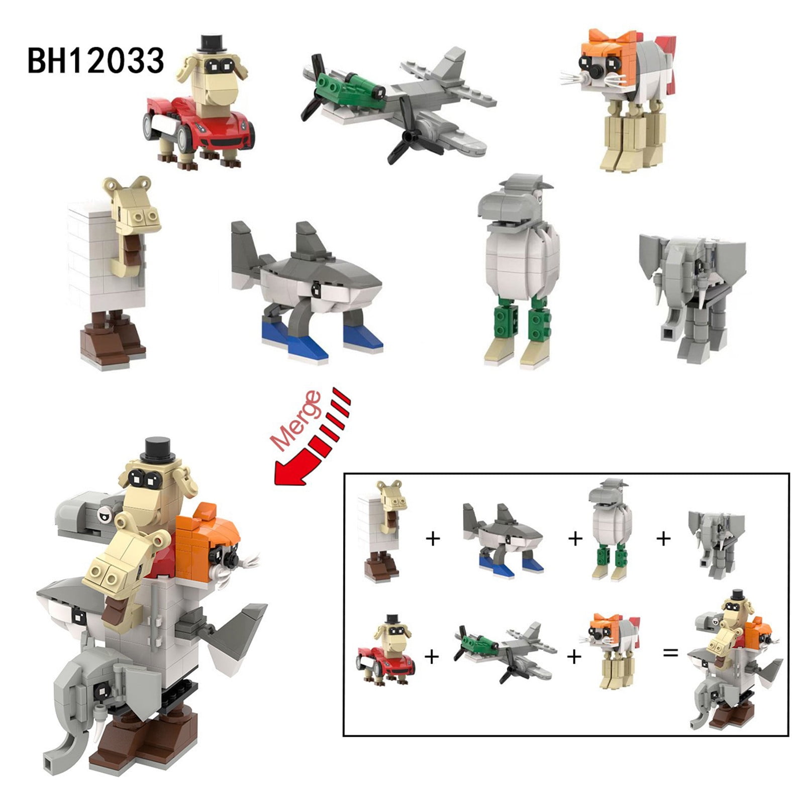 Swooo 6.1 INCH Italian Brainrot AI Italian Animals Building Blocks for ...
