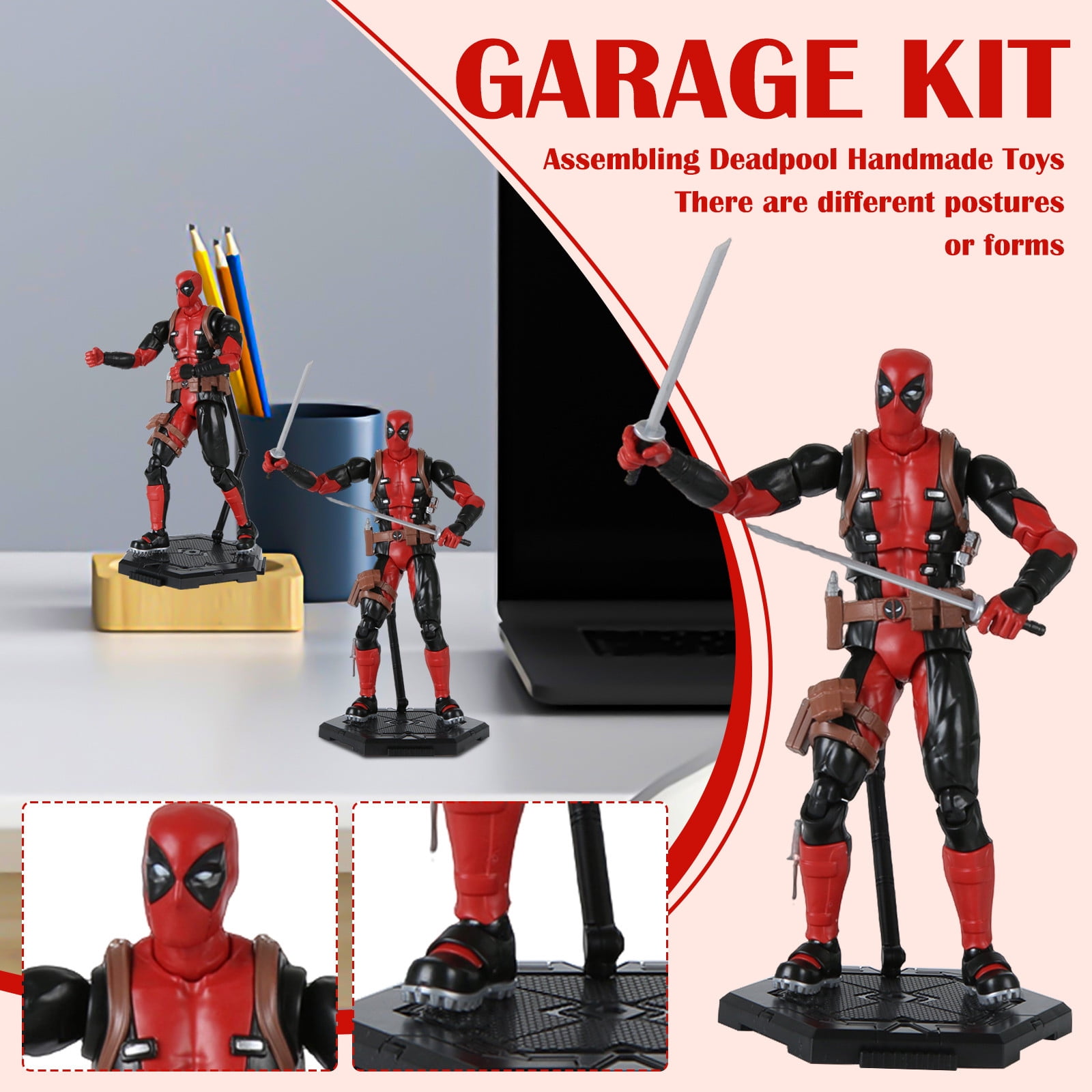 Swooo 6.7 INCH Assembling Joint &Limb Mobility Deadpooll Action Figures ...