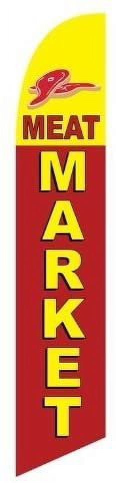 Swooper Advertising Flag Meat Market Red Yellow T Bone Steaks - Walmart.com
