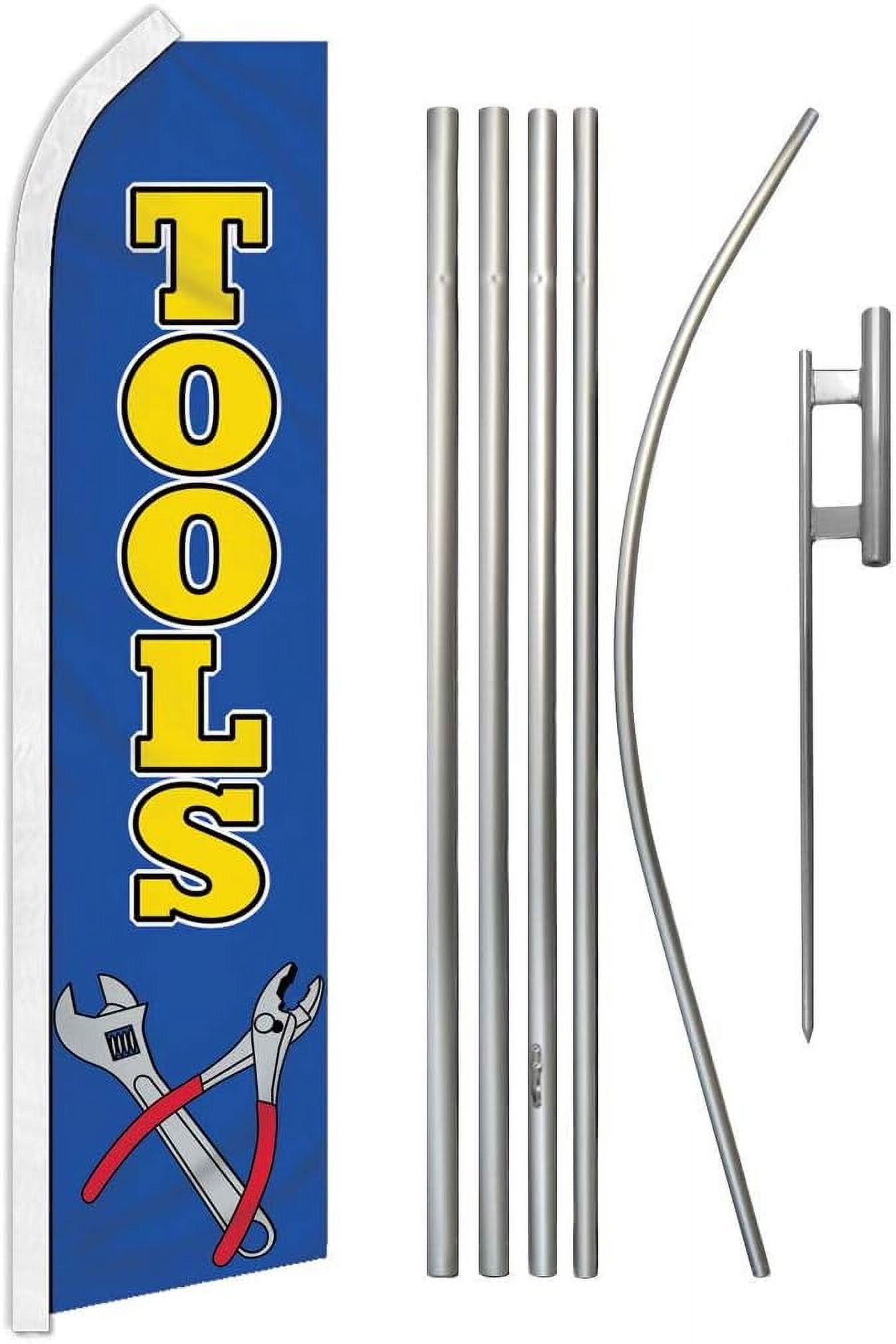 Swooper Advertising Flag & Pole Kit - Perfect for Mechanics, Hardware ...