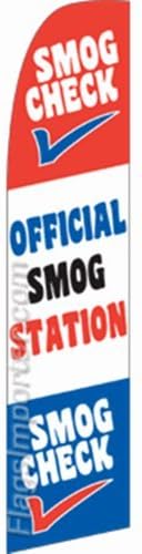 Swooper Flag SMOG STATION SMOG CHECK Tick Mark Red White Blue - Walmart.com