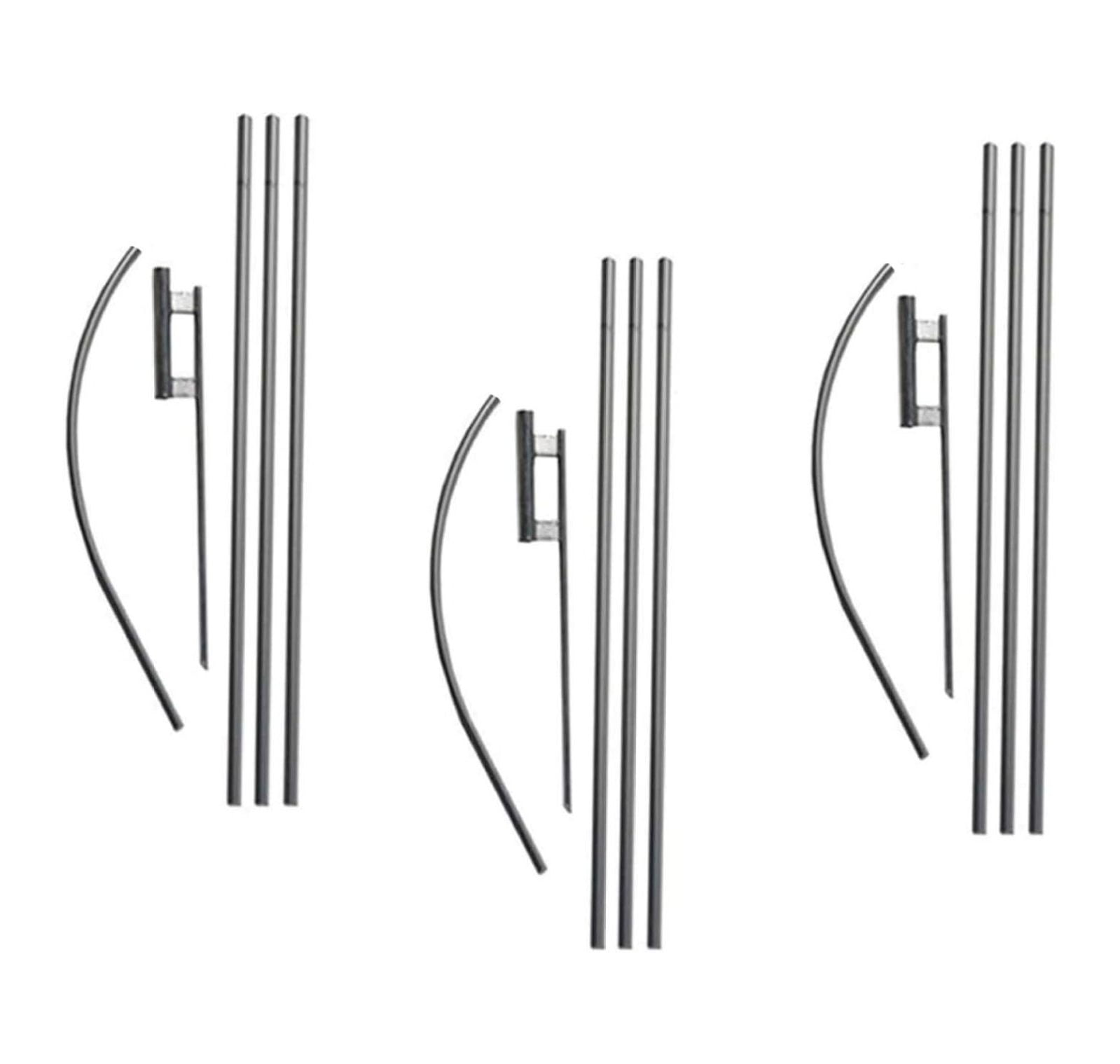 Swooper Flag Telescoping Hardware, Three 4 Piece 14ft Telescopic Pole ...