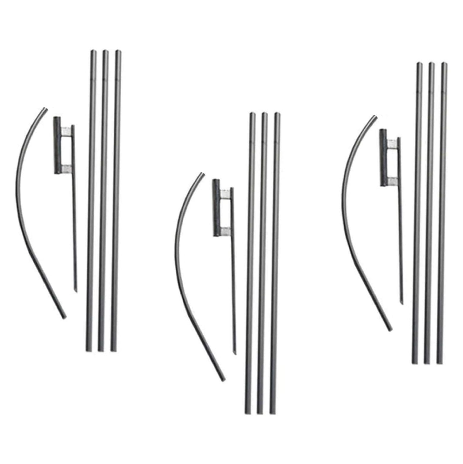 Swooper Flag Telescoping Hardware, Three 4 Piece 14ft Telescopic Pole ...