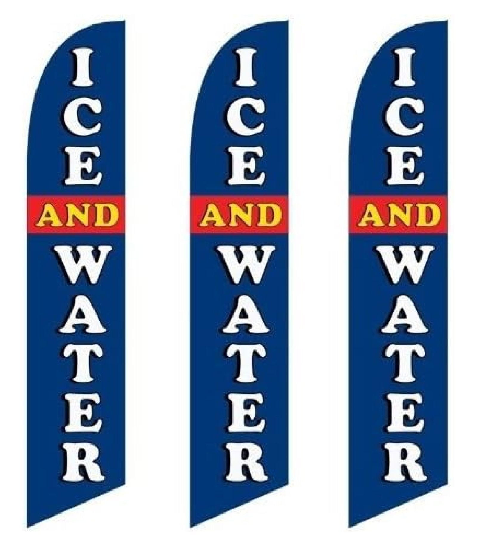 Swooper Flags 3 Pack - Tall Ice & Water Flags Red White Blue Yellow ...