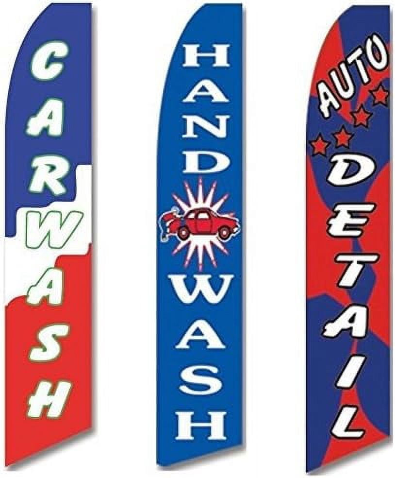 Swooper Flags Car Wash Service OPEN Auto Detail Shop Hand Wash ...