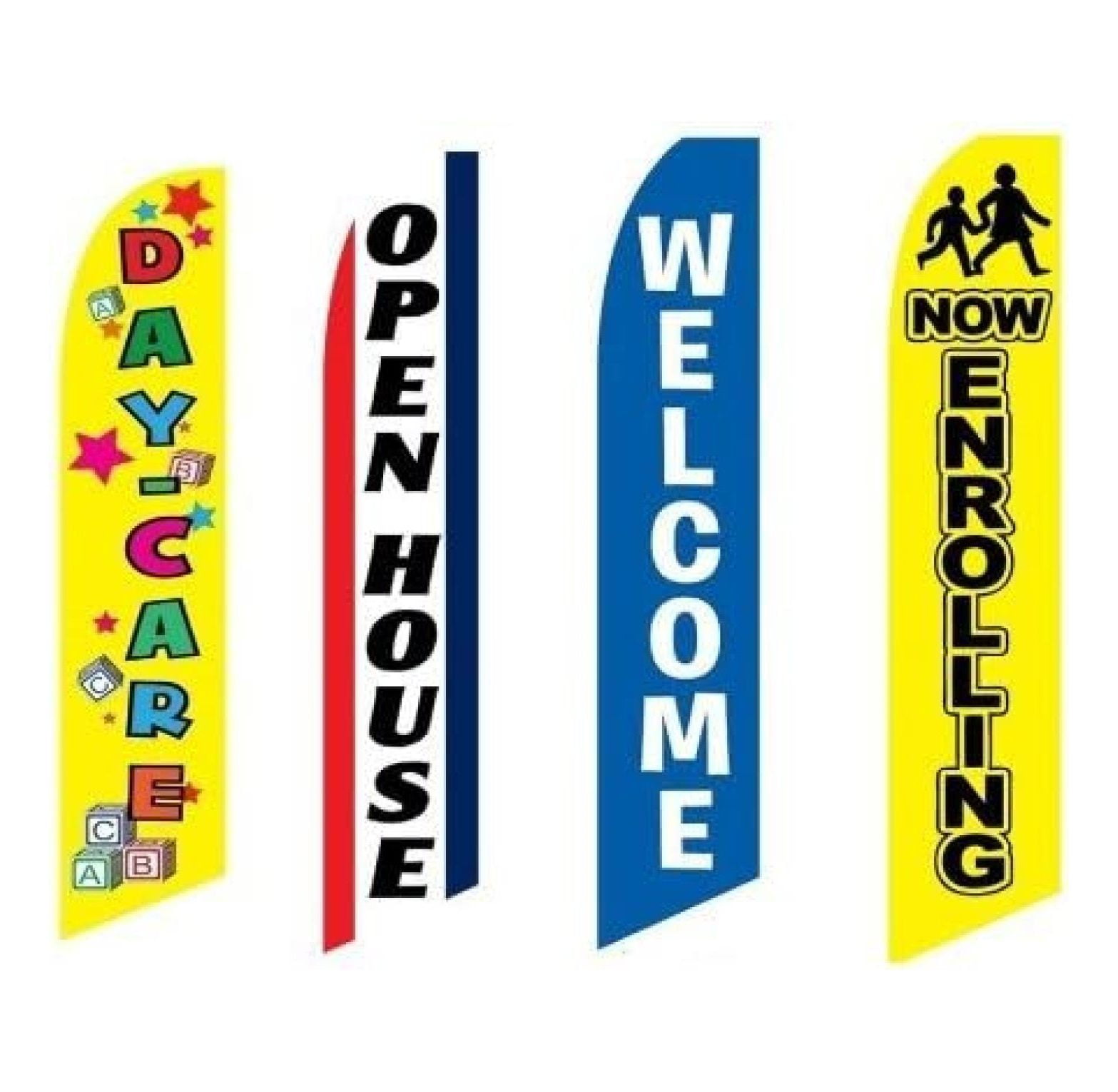 Swooper Flags Daycare School Open House - Yellow Welcome Banner ...