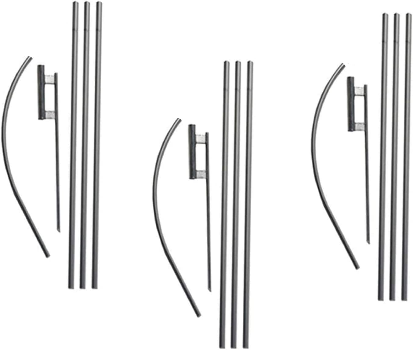 Swooper Flutter Flag Hardware-THREE 4 Piece Pole Kits with Ground ...