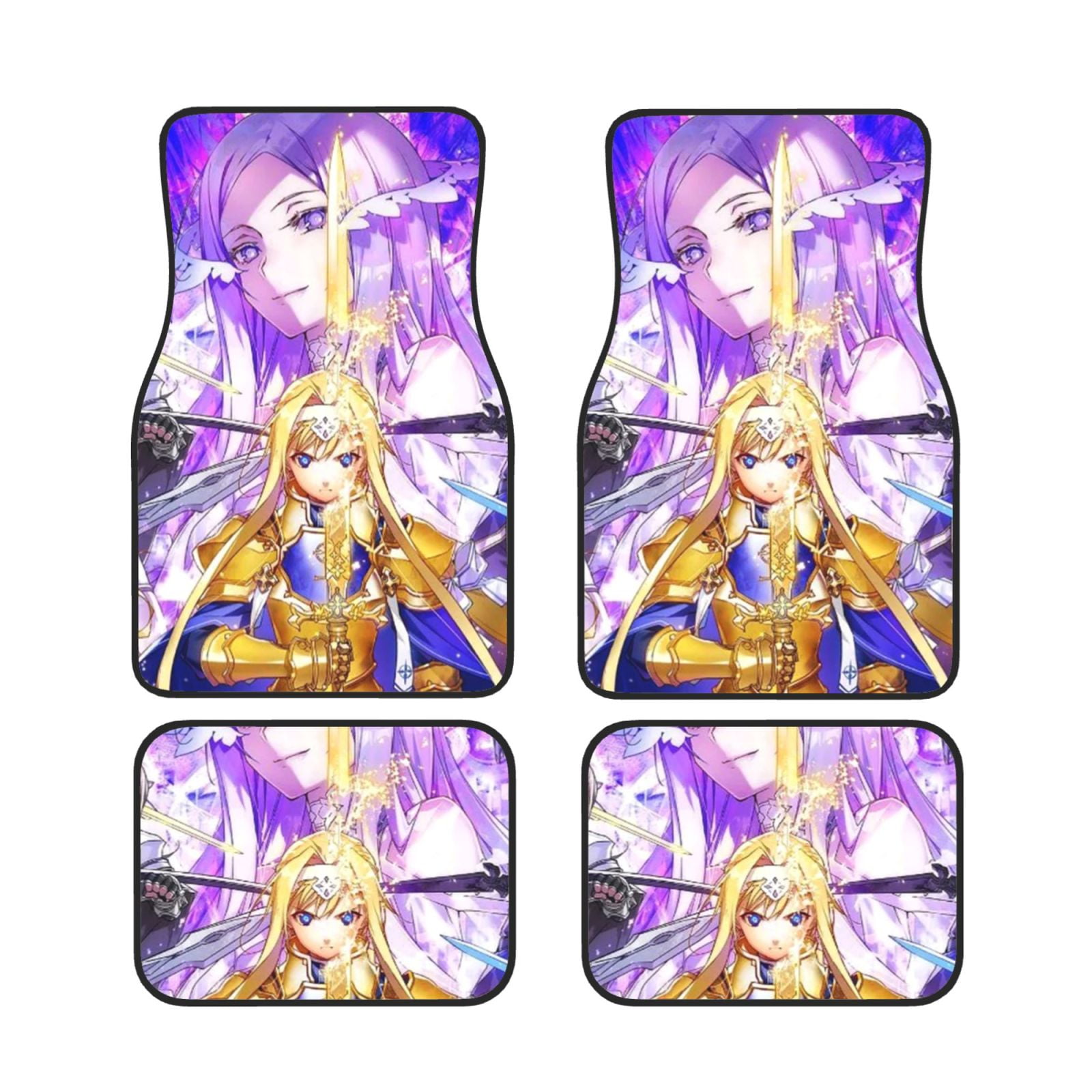 Sword Art Online Animation Car Floor Mat Set 4-Piece Front/Rear Auto ...
