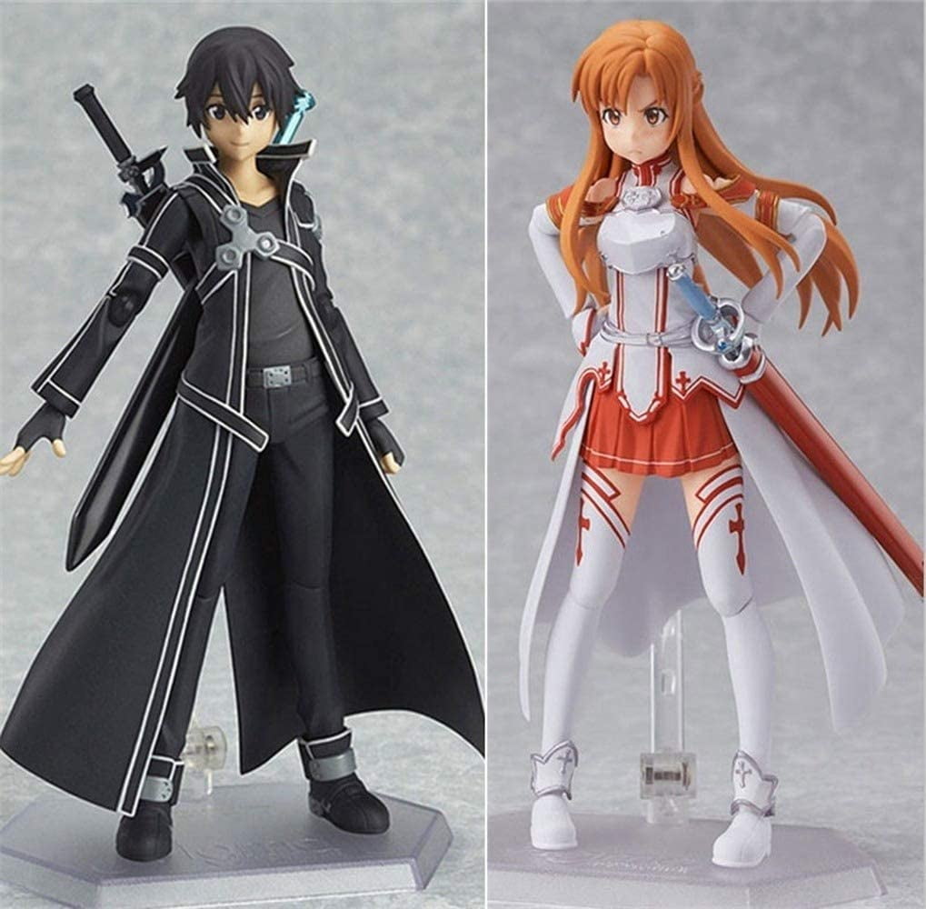 Sword Art Online Kirito & Asuna Action Figures 15cm Kirito Kazuto Figma ...