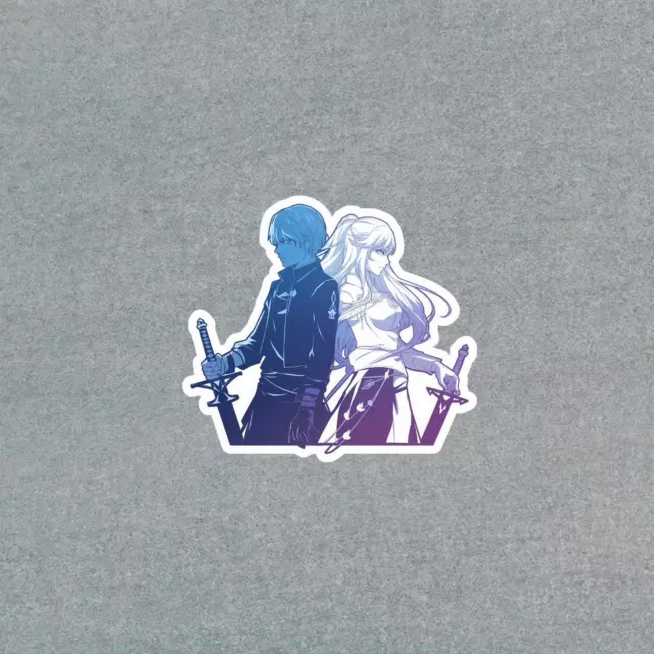 Sword Art Online Kirito & Asuna Anime Couple Vinyl Decal Stickerphone ...