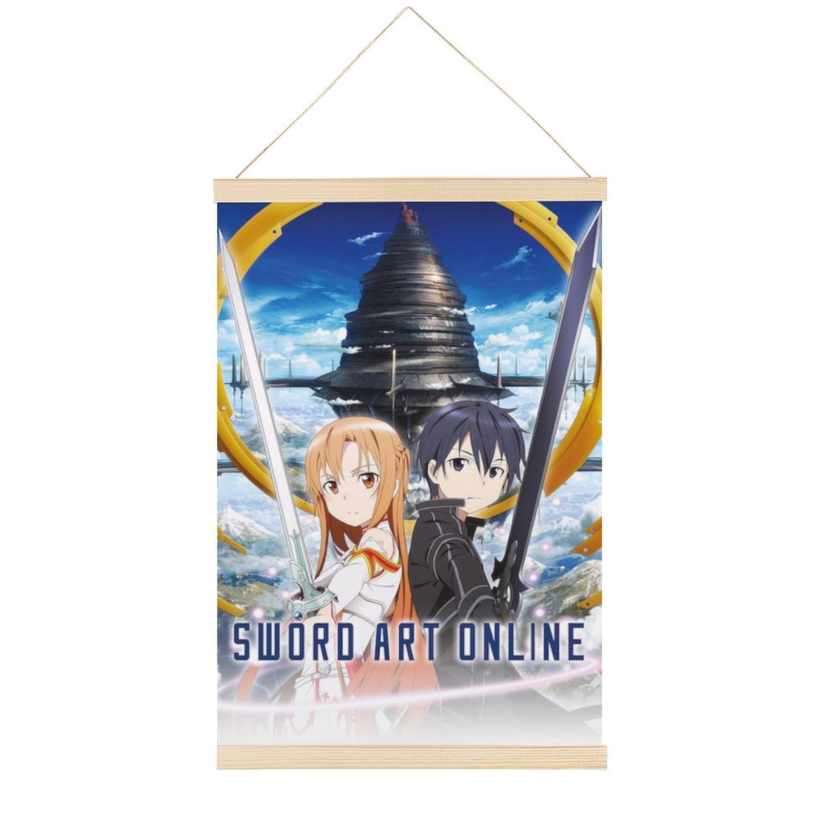 Sword Art Online Poster Hanger Art, Japanese Anime Scroll Poster, Wood ...