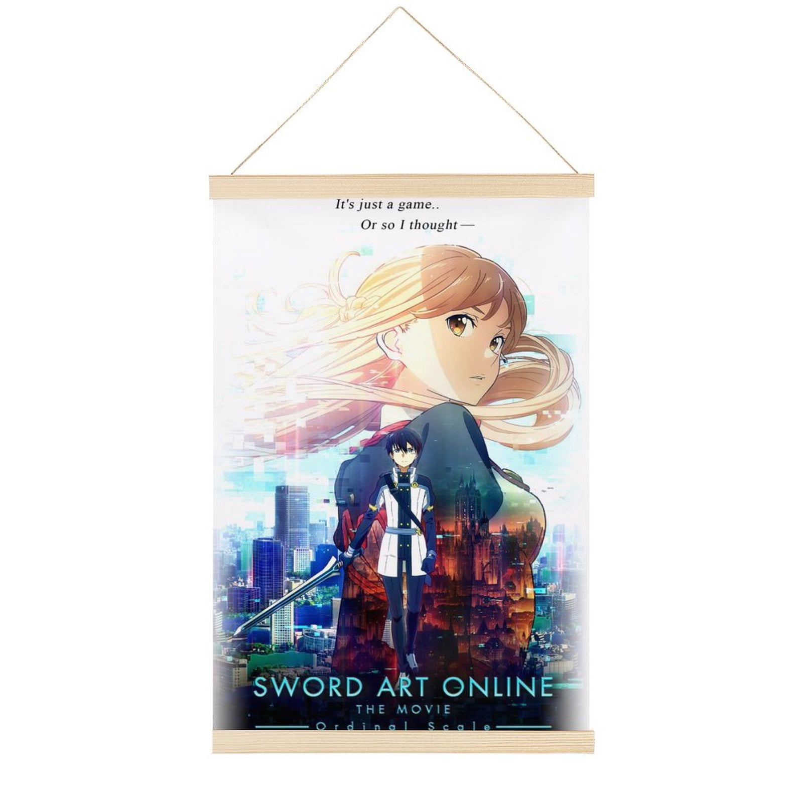 Sword Art Online Poster Hanger Art, Japanese Anime Scroll Poster, Wood ...