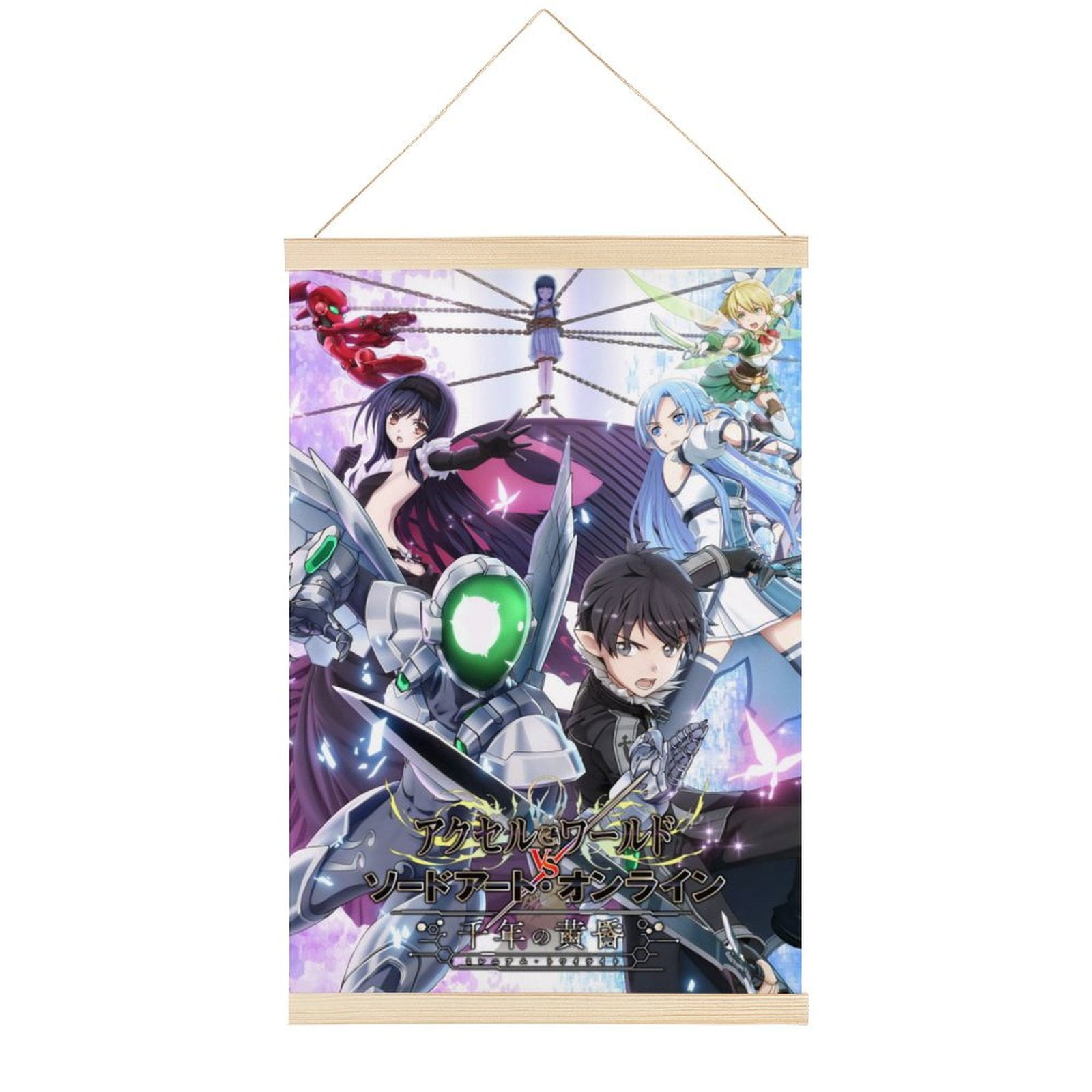 Sword Art Online Poster Hanger Art, Japanese Anime Scroll Poster, Wood ...