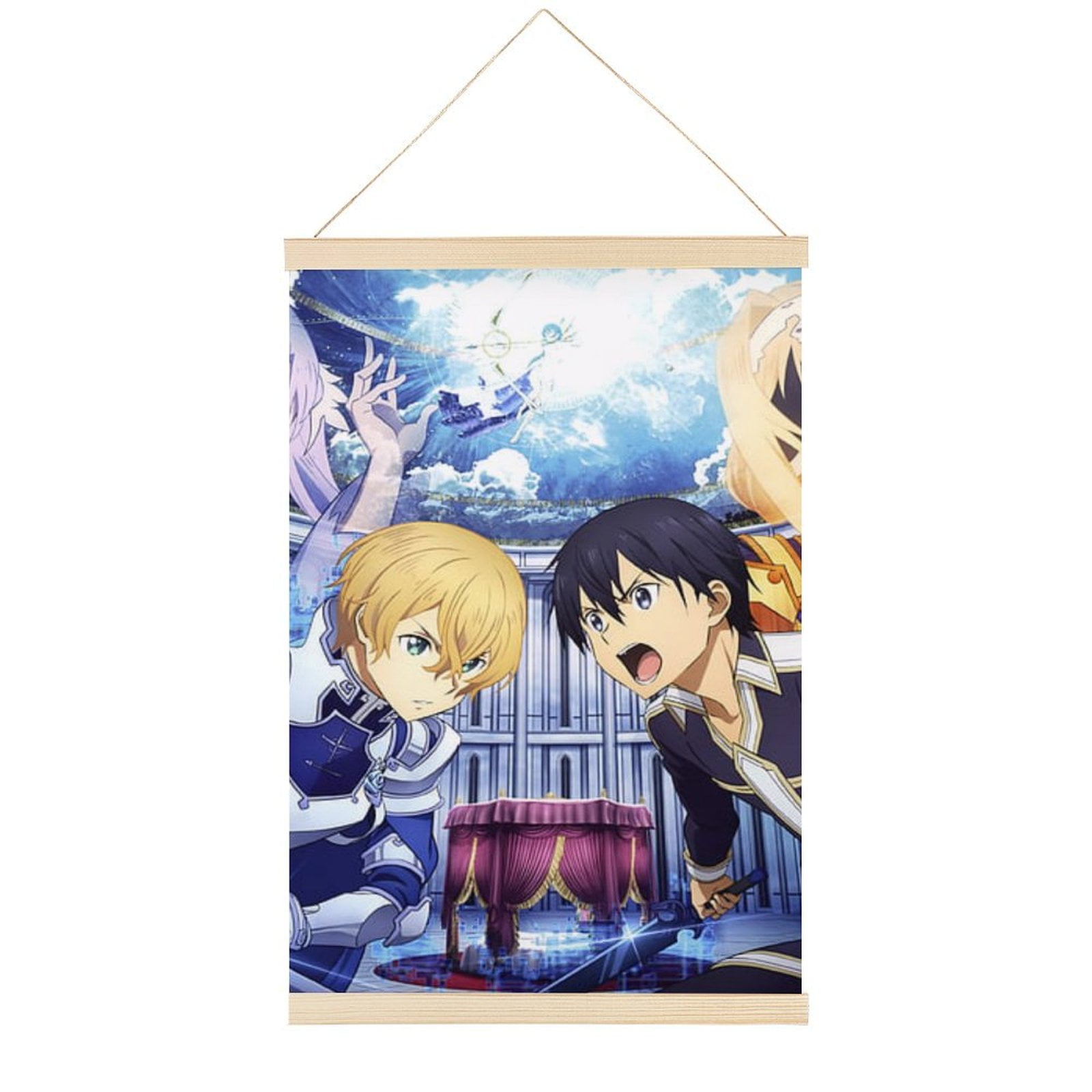 Sword Art Online Poster Hanger Art, Japanese Anime Scroll Poster, Wood ...