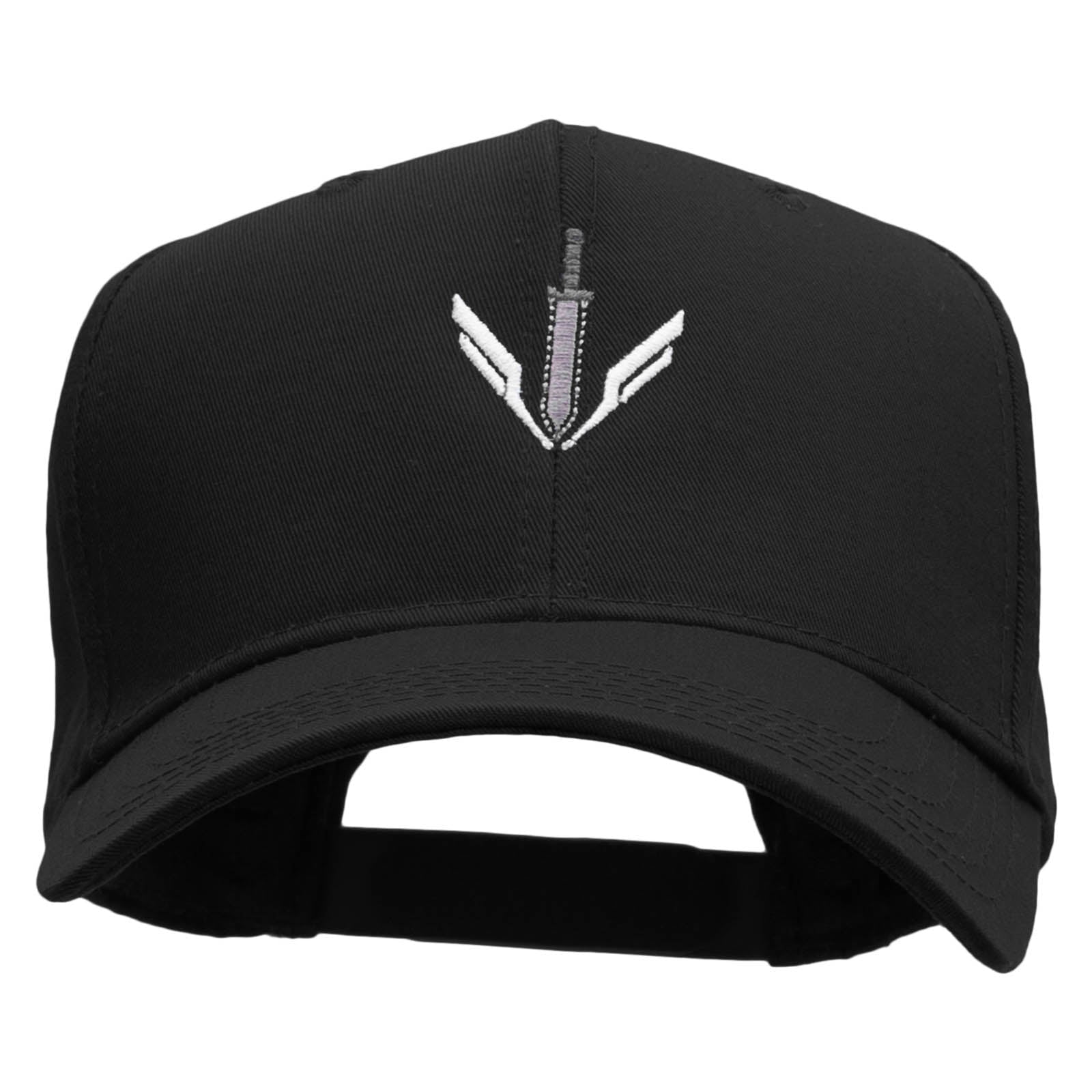Sword Emblem Embroidered Cotton Twill Pro Style Cap - Black OSFM ...