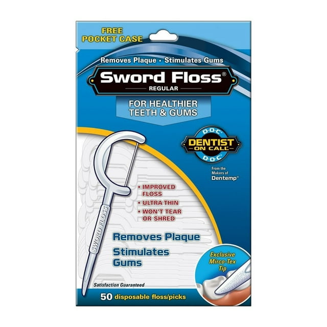 Sword Floss Disposable Floss/Picks Regular 40 Each - Walmart.com