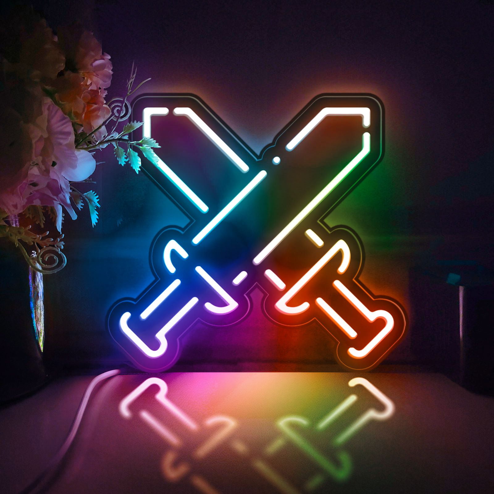 Sword Led Light Box, Dimmable Neon-Like Light Signs USB Power for Wall ...