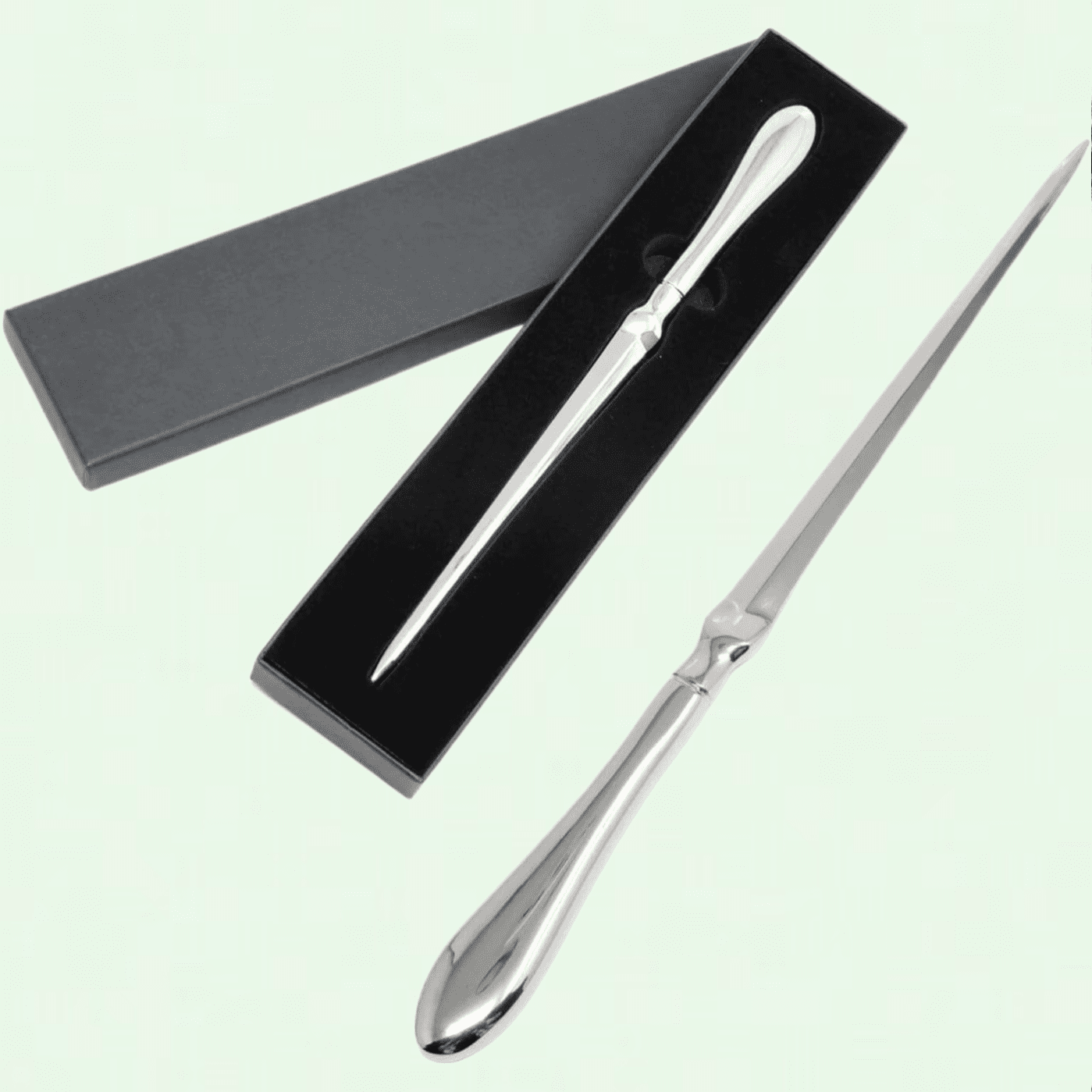 Silver Tone Sword Shaped Letter Opener Knife with Smooth Handle - Home ...