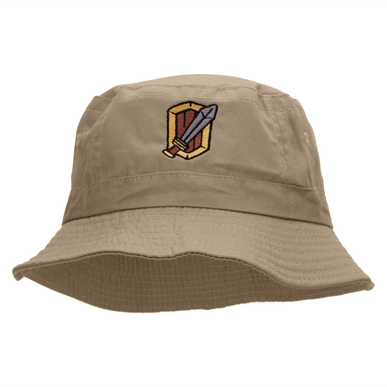 Sword & Shield Embroidered Bucket Hat - Khaki OSFM - Walmart.com