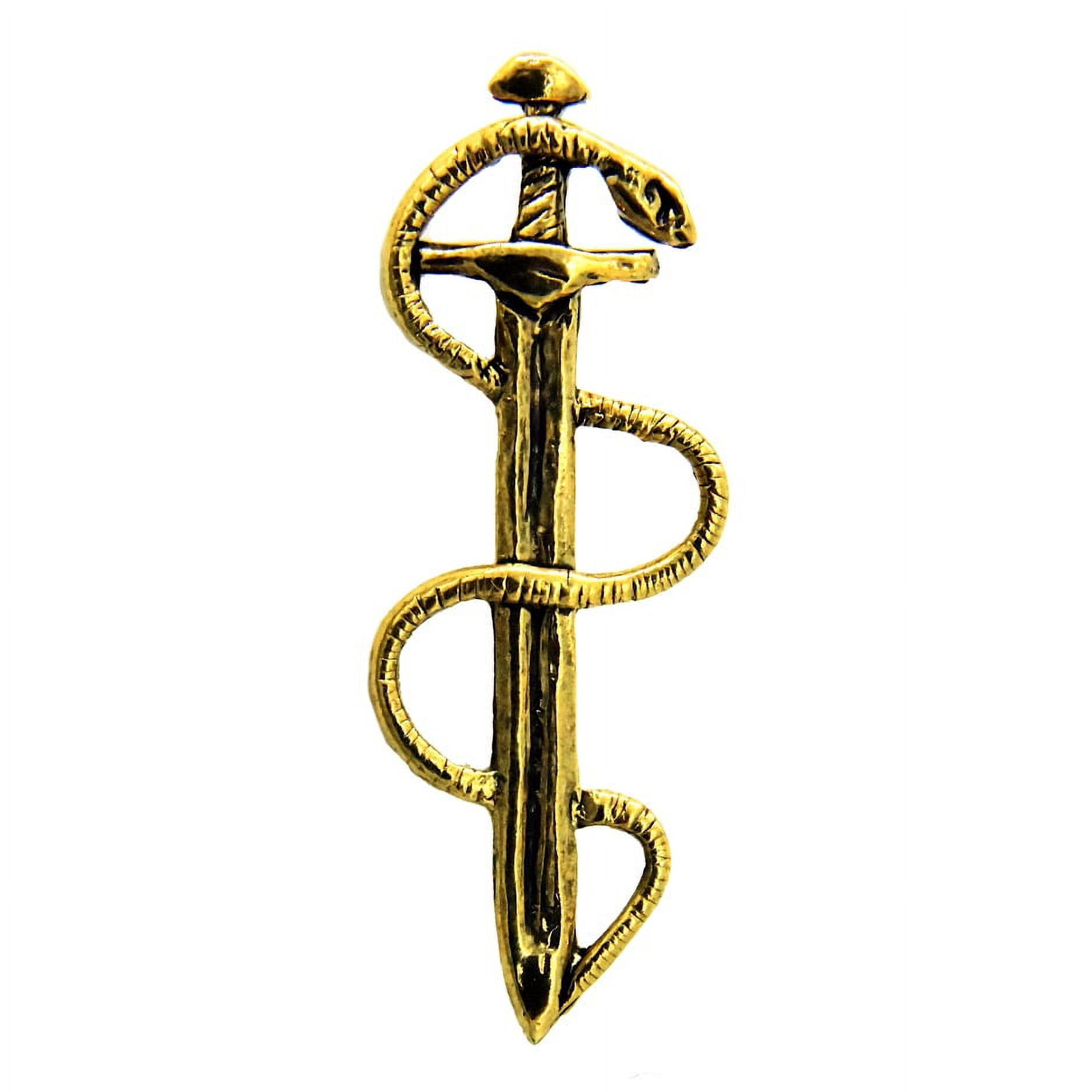 Rod Of Asclepius Gold Pin