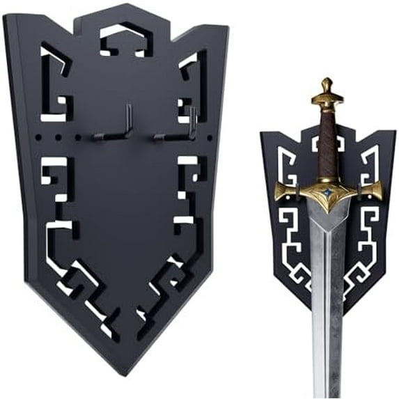 Sword Wall Mount Rack Vertical Display Wall Holder With Hollow-Carved ...