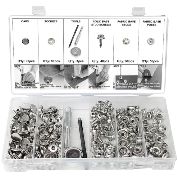 Swordfish 32680 – 323pc Marine Grade Canvas Snap Fastener Repair Kit ...