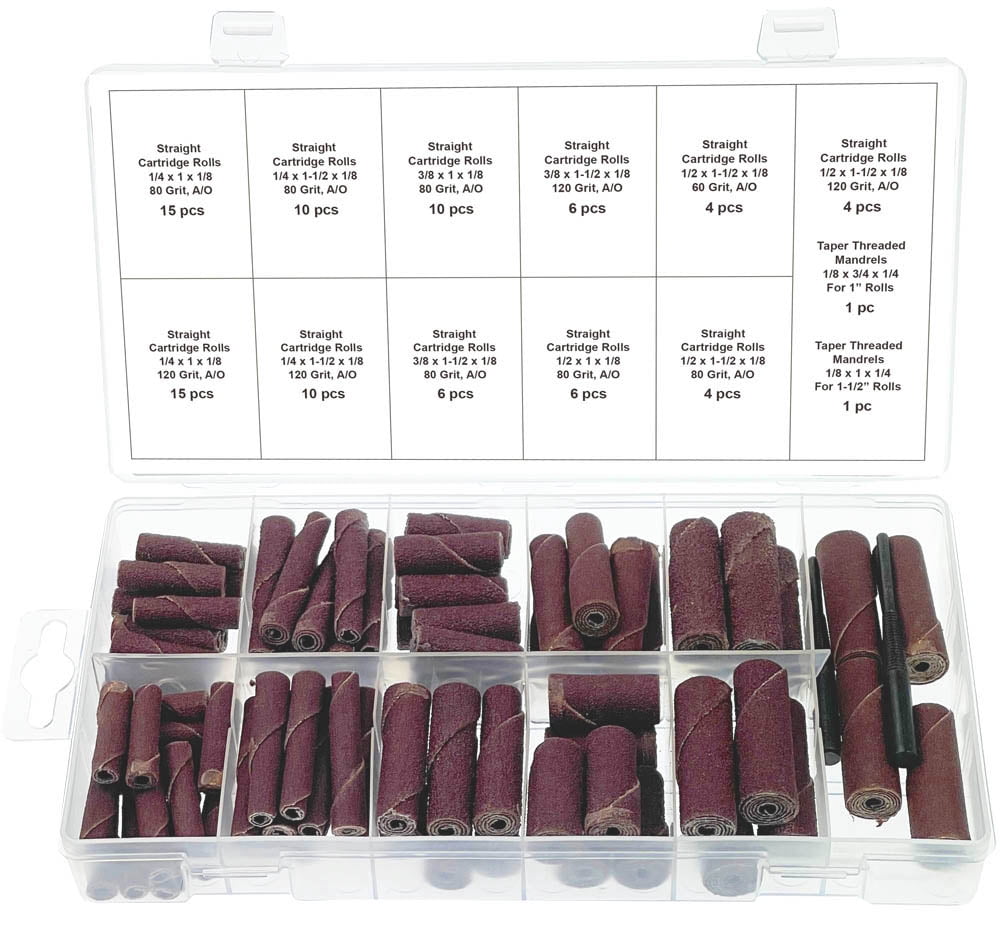 Swordfish 32730 – 92pc Aluminum Oxide Cartridge Roll Assortment 1/4 ...