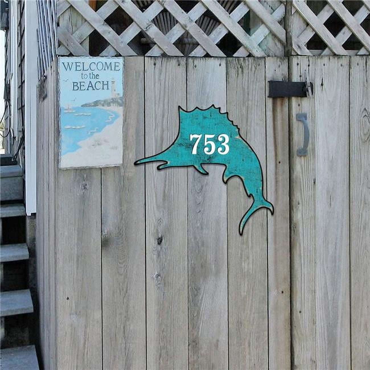 Swordfish Coastal House Number Sign by G. DeBrekht | Coastal Sea-Life ...