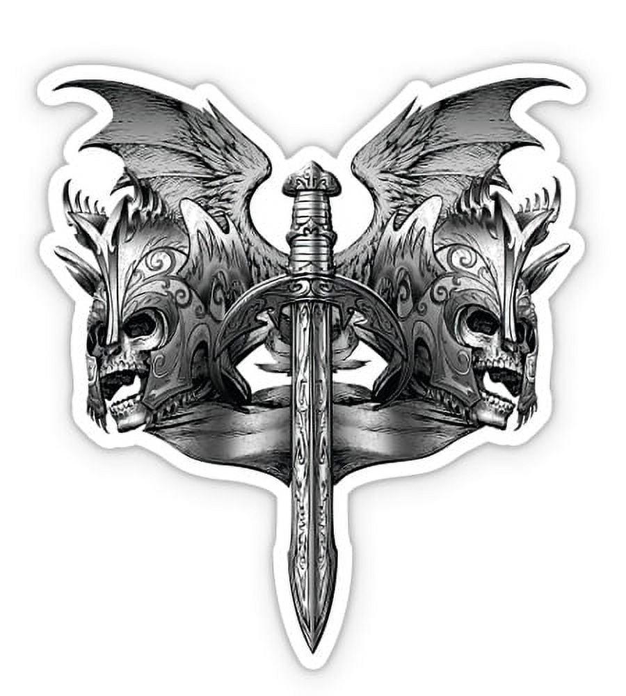 Swords Skulls - 12" Vinyl Sticker Waterproof Decal - Walmart.com