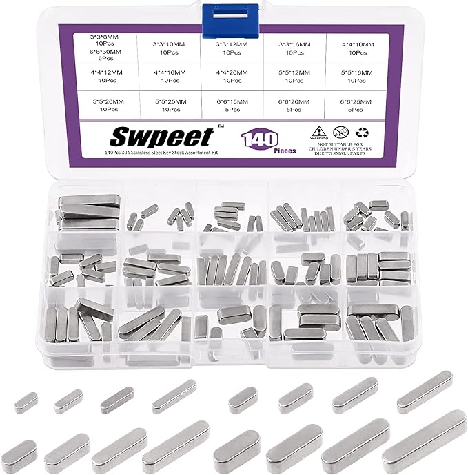 Swpeet 140Pcs 16 Sizes Stainless Steel 3mm 4mm 5mm 6mm Round Ended ...