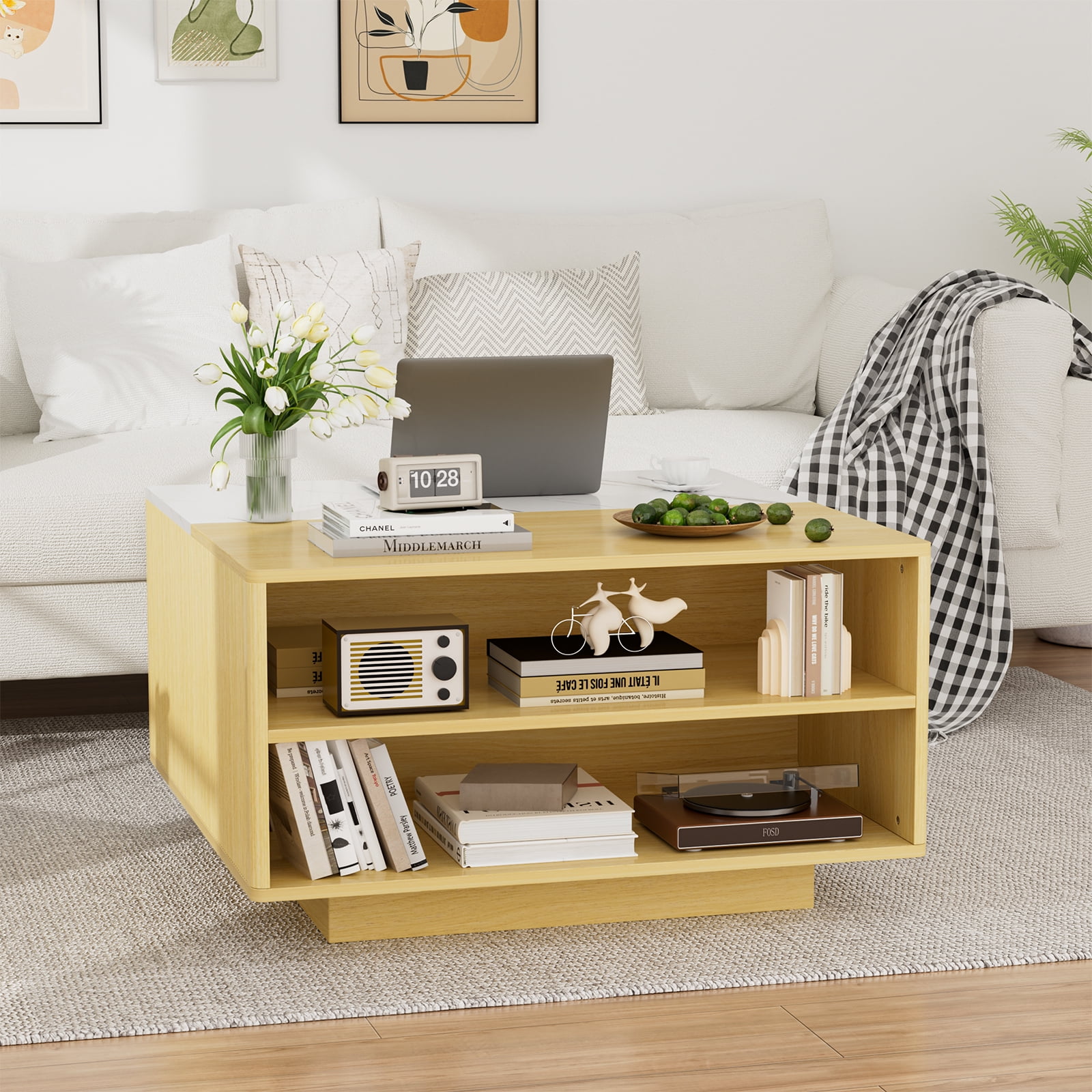 Swpormundo 31.5" Lift Top Coffee Table with Storage, Square Coffee Tables for Living Room ...