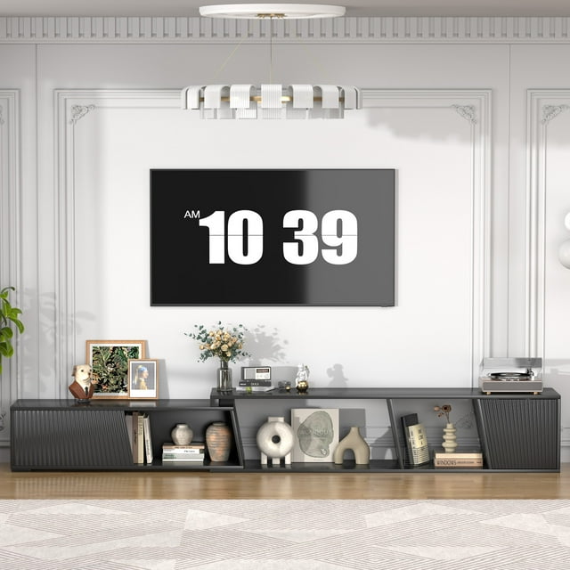 Swpormundo Extendable TV Stand, Modern Entertainment Center for Up to ...