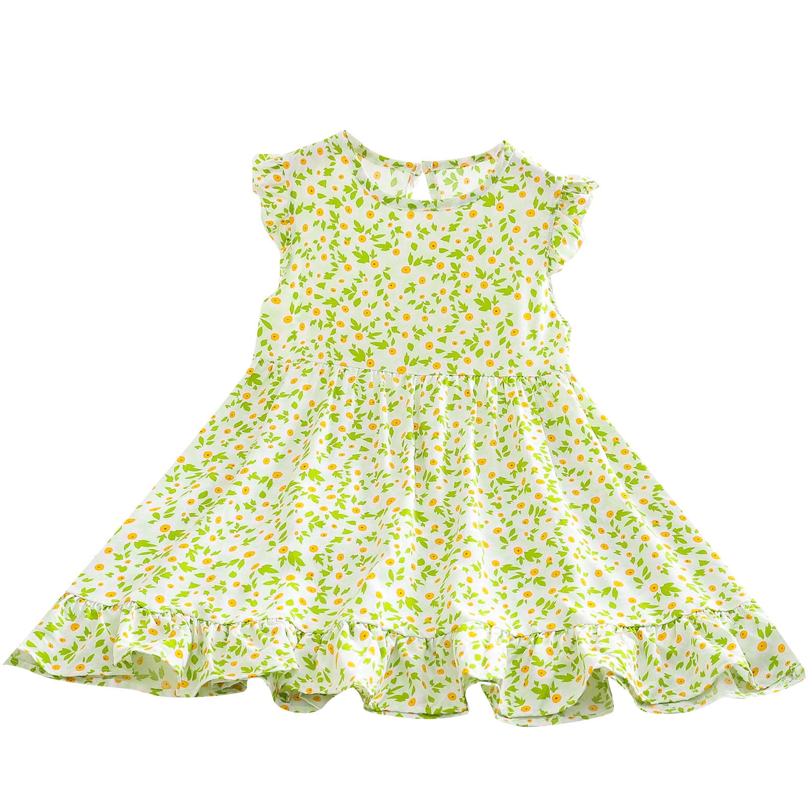 SROBPTY Girls Summer Dresses, Girls' Summer Leisure Print Sleeveless ...