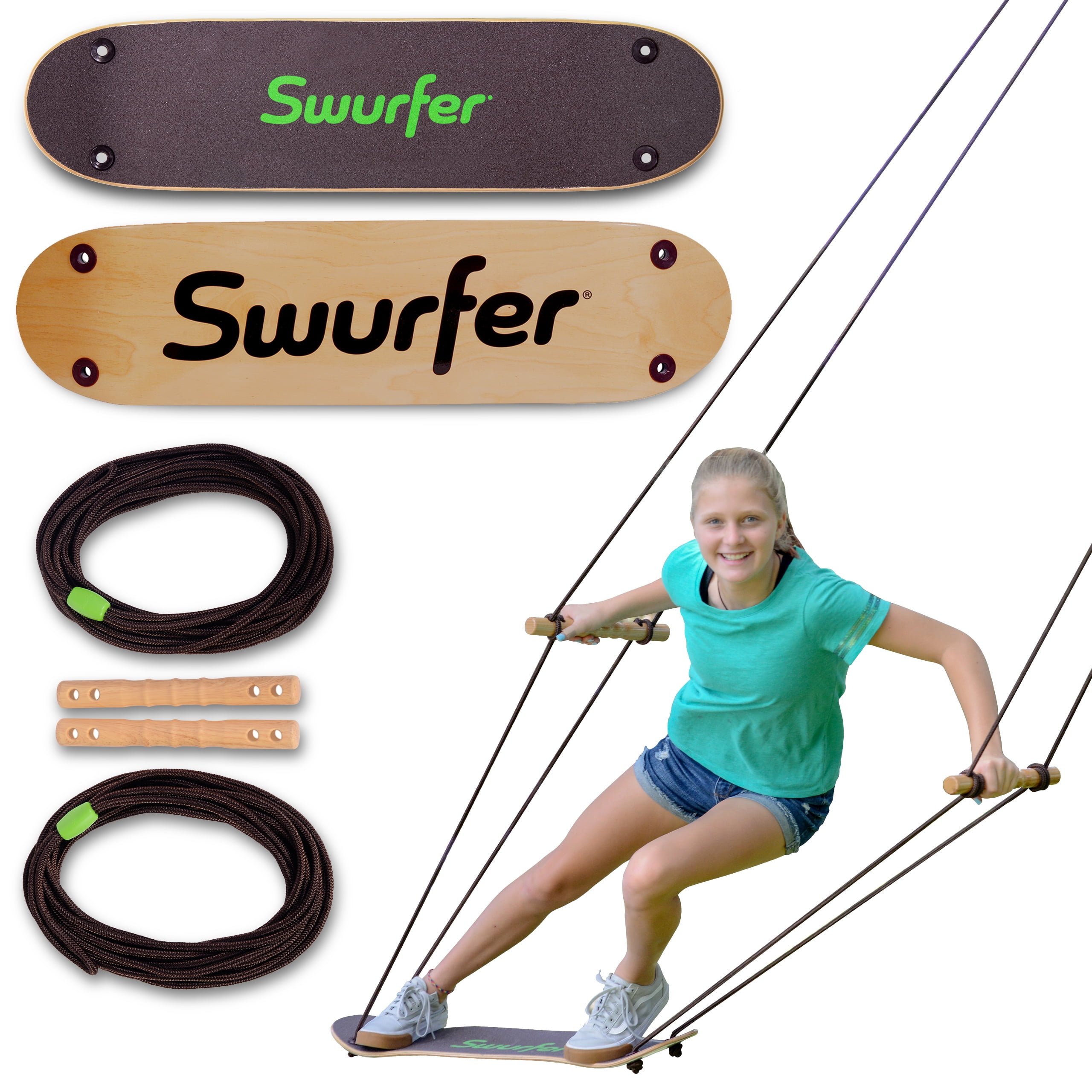 Swurfer, TreeSkate Stand Up Skating Swing, Flat Deck, Outdoor Fun ...