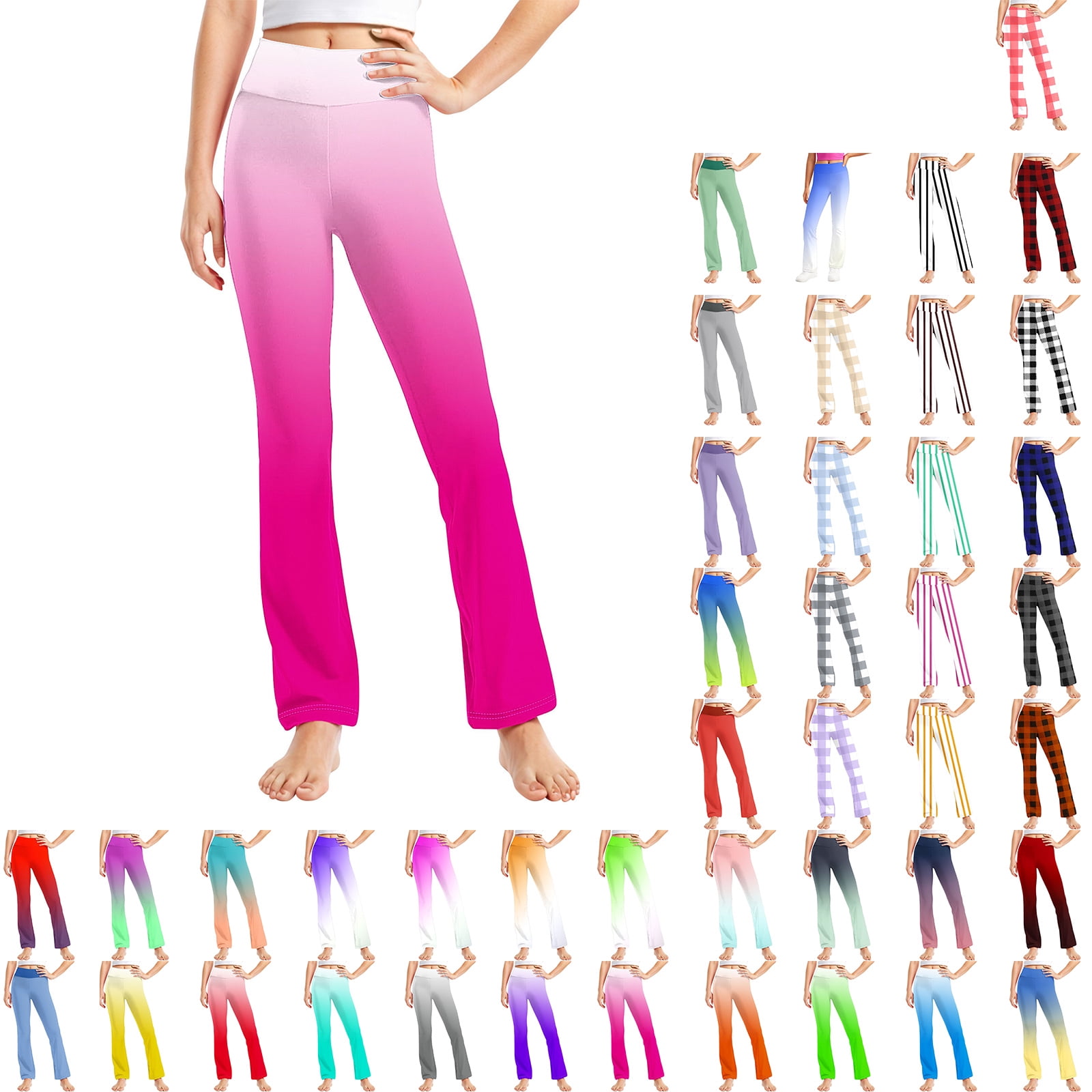 Swuxness Girls Yoga Long Pants Shade Change Raised Waist Indoor Casual ...