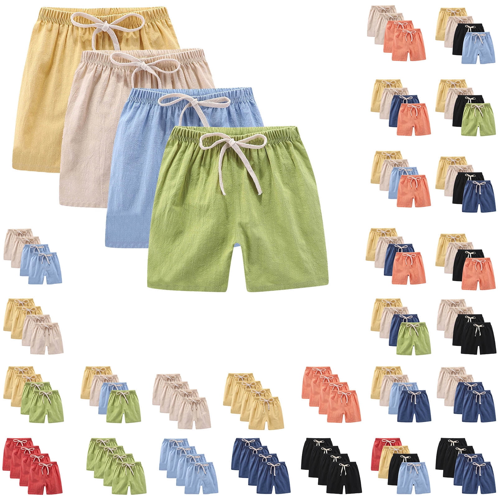 Swuxness Kids 4PC Sports Short Pants Fashion Leisure Linen Daily ...