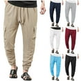 Swuxness Men Long Pants Linen Casual Straight-Leg Thin Slightly Elastic ...