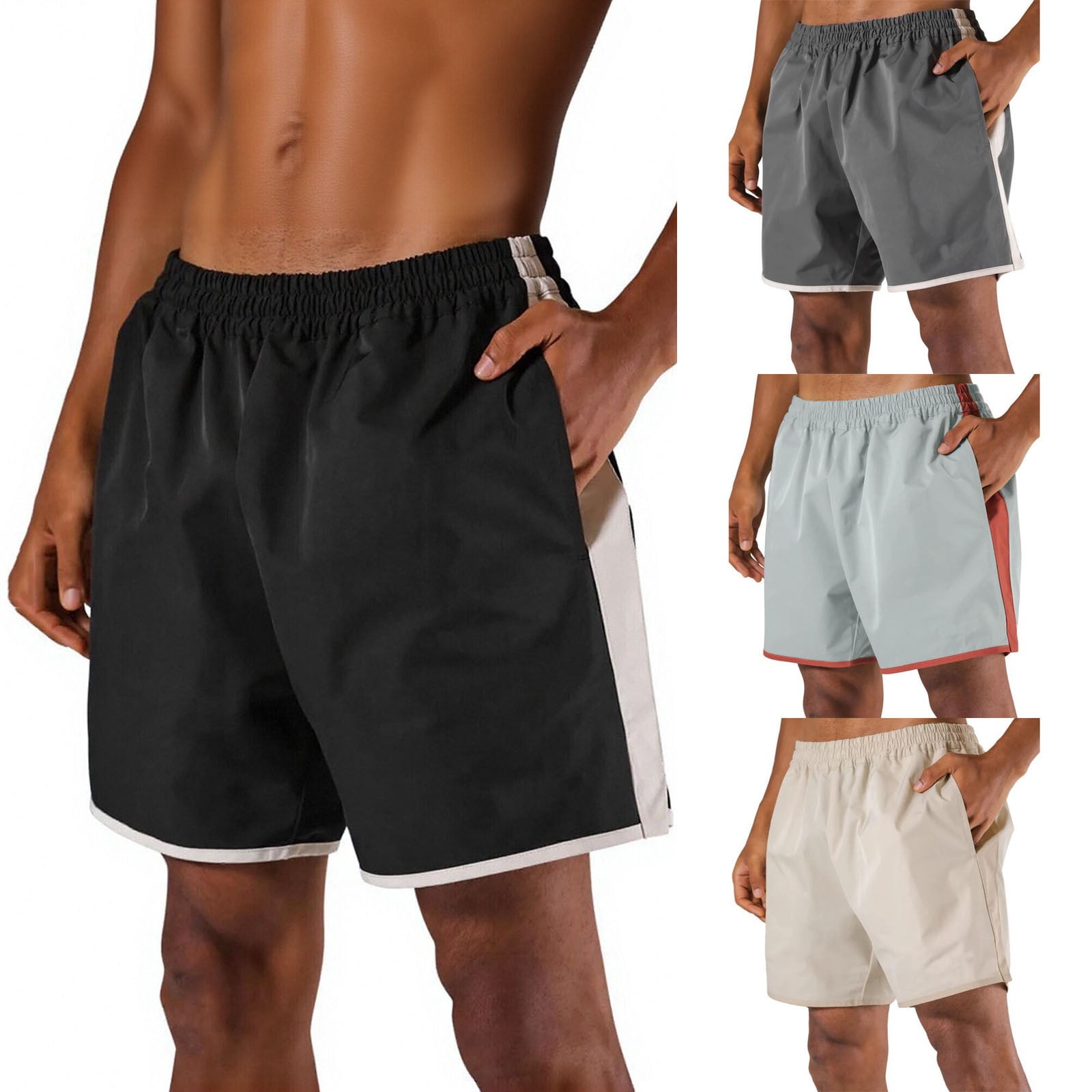 Swuxness Men Sports Half Shorts Pants Polyester Fast-Dry Plus Size ...