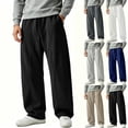 Swuxness Men Sports Long Pants Drawstring Elastic Waist Dimensional ...